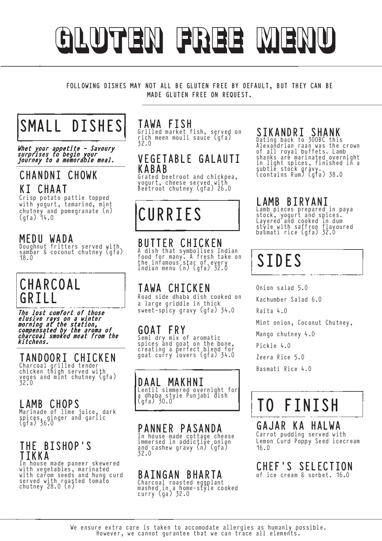 Allergy Menus - VT STATION