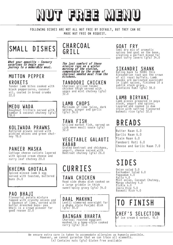 Allergy Menus - VT STATION