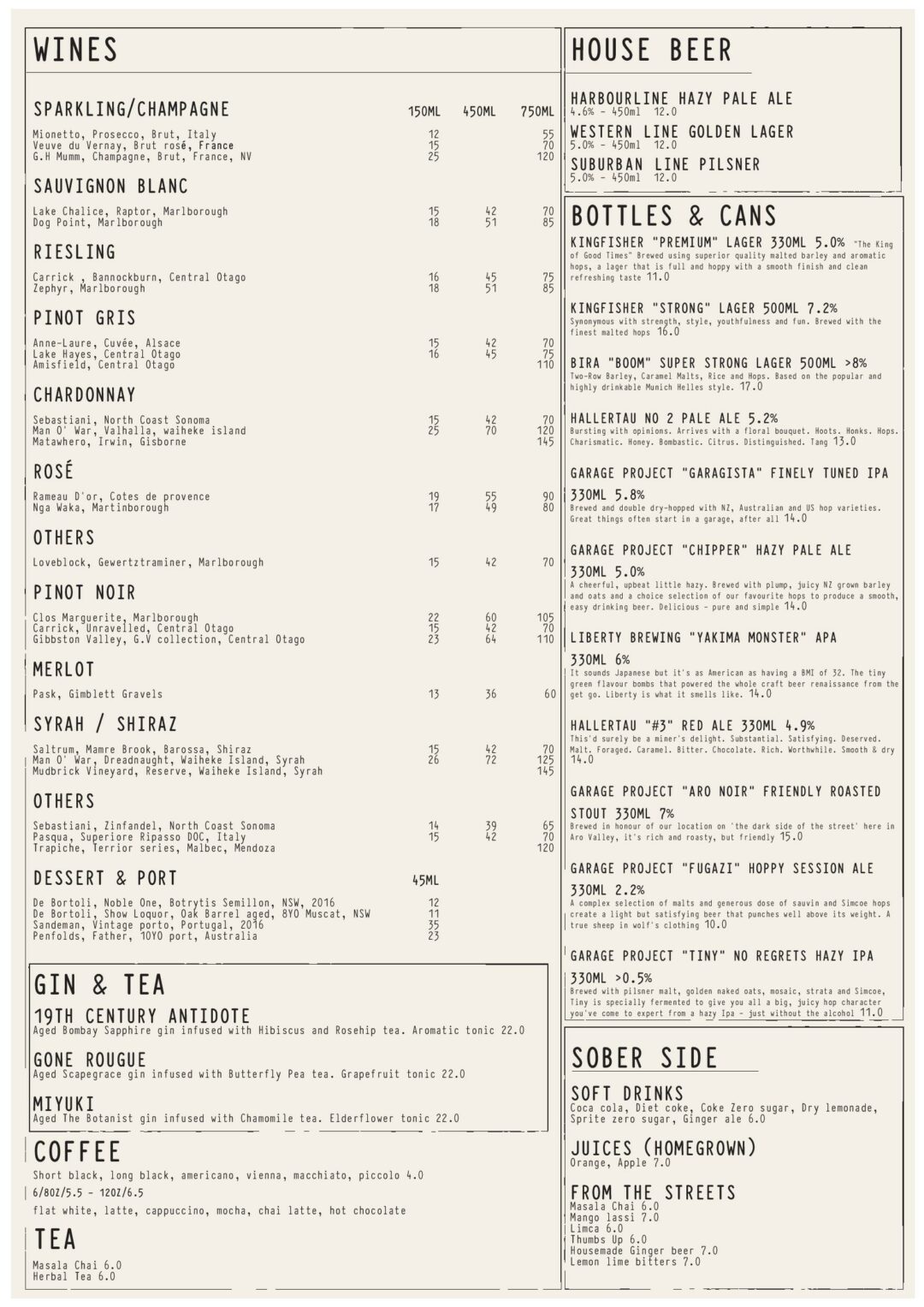 Drinks Menu - VT STATION